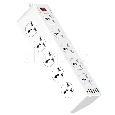 ᐈ Сетевой фильтр LDNIO SC10610, 10 розеток, 1xUSB Type-C, 6хUSB, 2м ...
